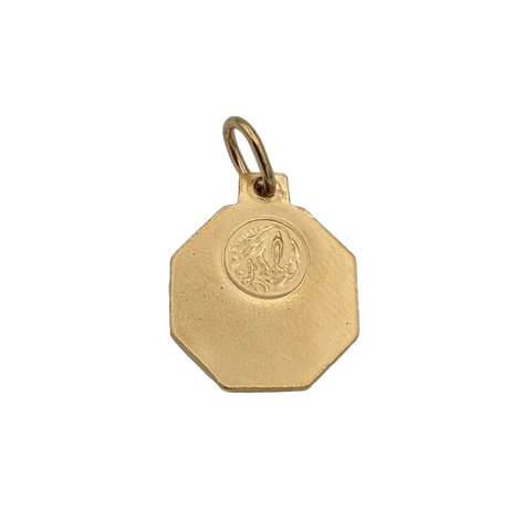 Médaille vierge plaquée or octogonale - 15mm – SERAL I Souvenirs de Lourdes